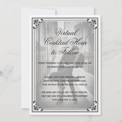 Elegant Simple Virtual Wedding Livestream Wedding Invitation | Zazzle