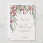 Elegant Simple Watercolor Tulip Spring Wedding Invitation | Zazzle