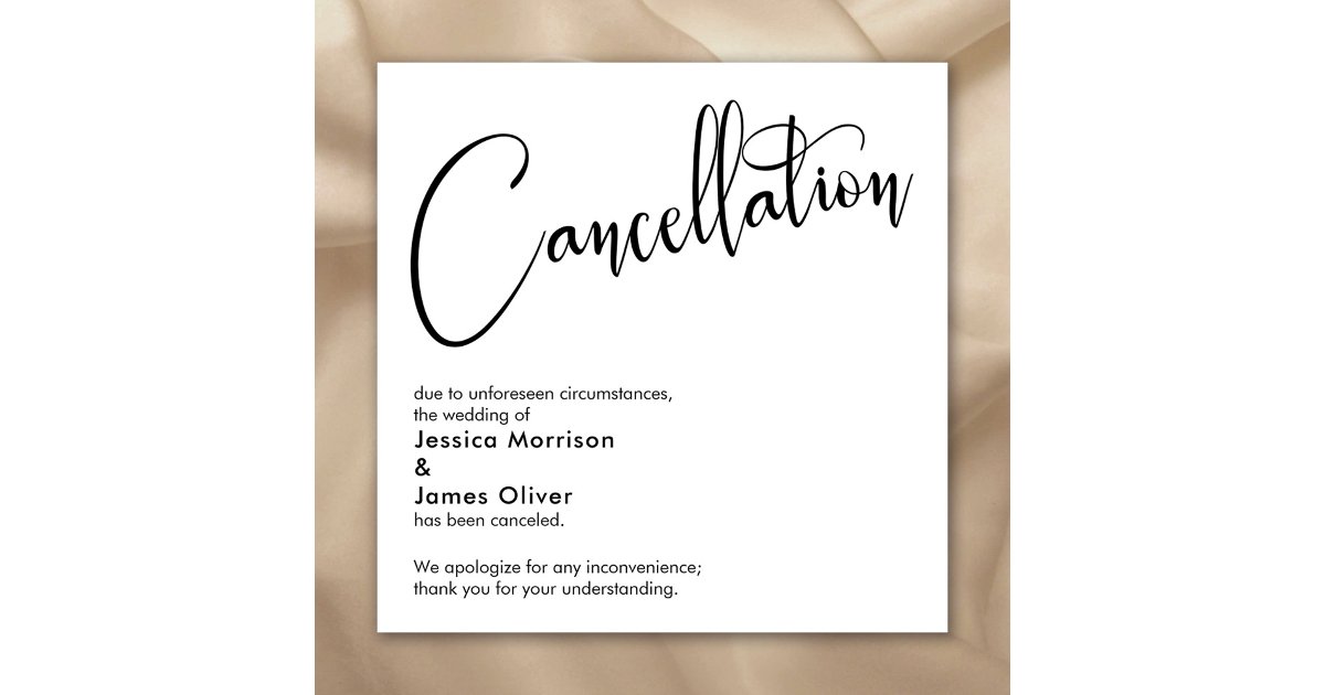 Elegant, Simple Wedding Cancellation Announcement | Zazzle