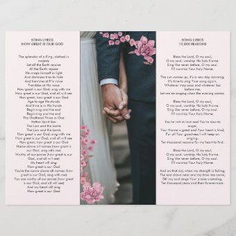 Elegant Simple Wedding Tri-fold Brochure Program | Zazzle