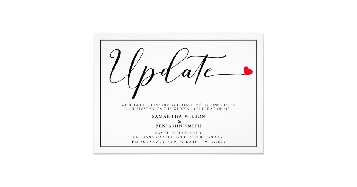 Elegant Simple Wedding Update Invitation | Zazzle.com