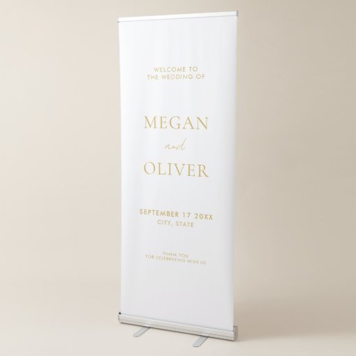 Elegant Simple Wedding Welcome Retractable Banner | Zazzle