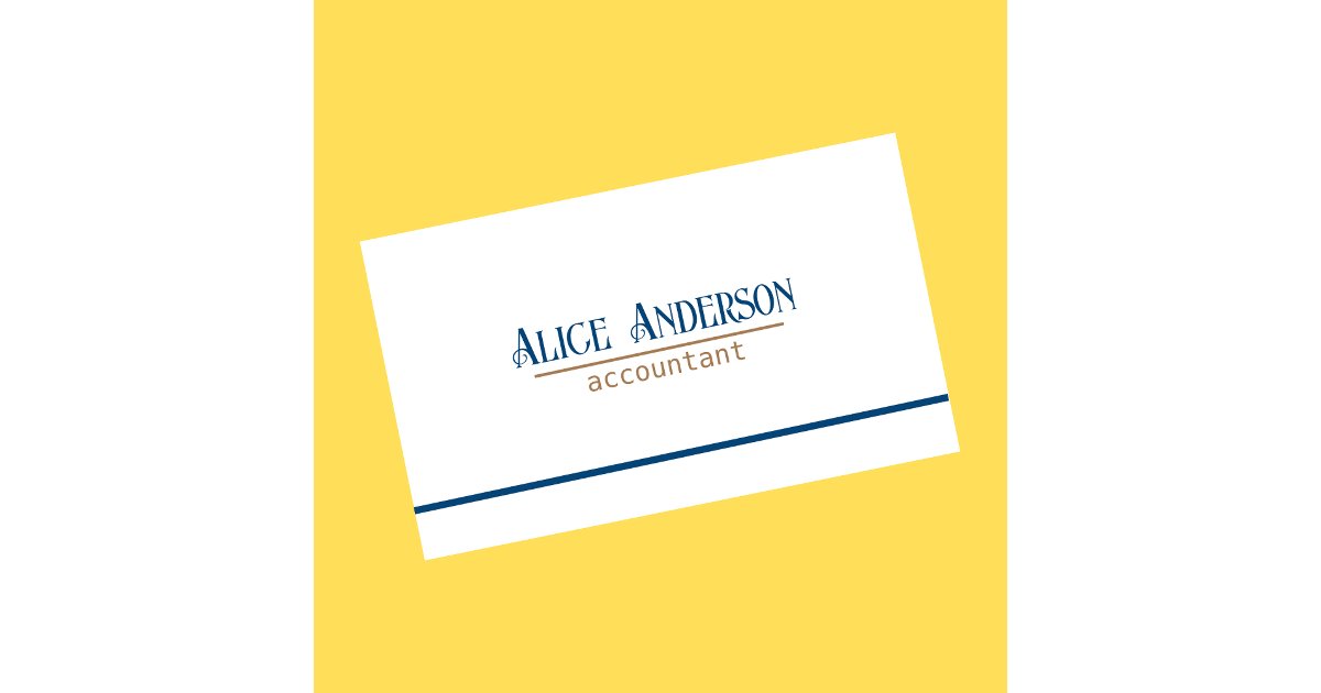 Elegant simple white blue accountant Business Card | Zazzle