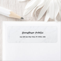 Elegant Simple White Marble Professional Template Label | Zazzle