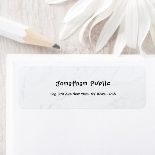 Elegant Simple White Marble Professional Template Label | Zazzle