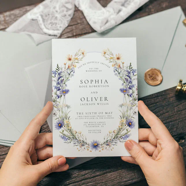 Elegant Simple Wildflower Wedding Invitation | Zazzle