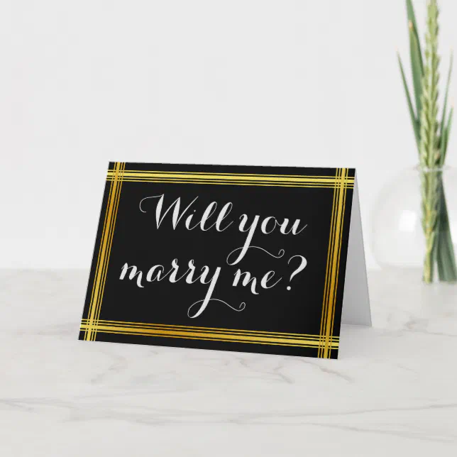 Elegant & Simple "Will you marry me?" Card | Zazzle