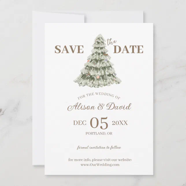 Elegant Simple Winter Wedding Save the Date Invitation | Zazzle