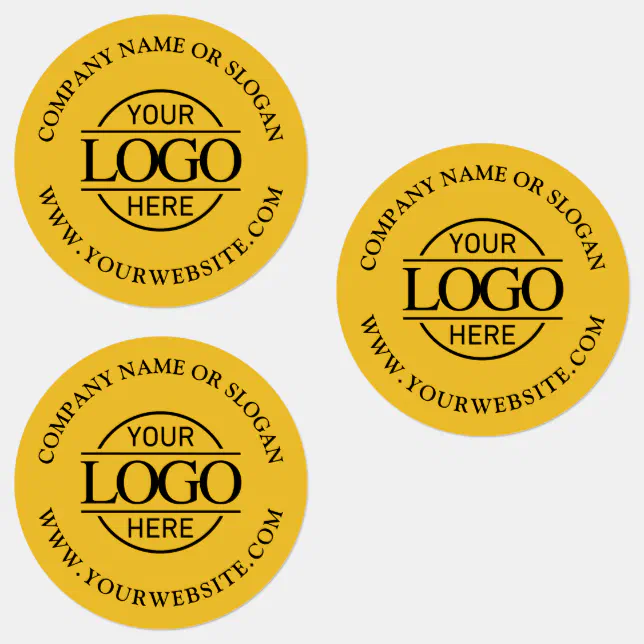 Elegant Simple Yellow Business Logo Promotional Labels | Zazzle