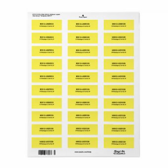 Elegant Simple Yellow Unique Original Professional Label | Zazzle