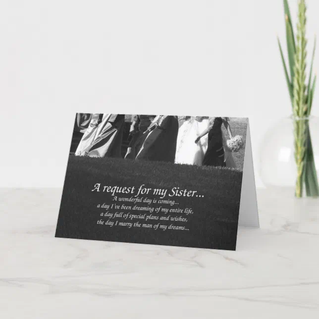 Elegant Sister Maid of Honor Request Card | Zazzle