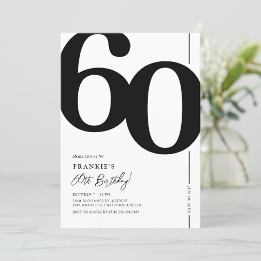 Elegant Sixty 60th Birthday Party Invitation | Zazzle