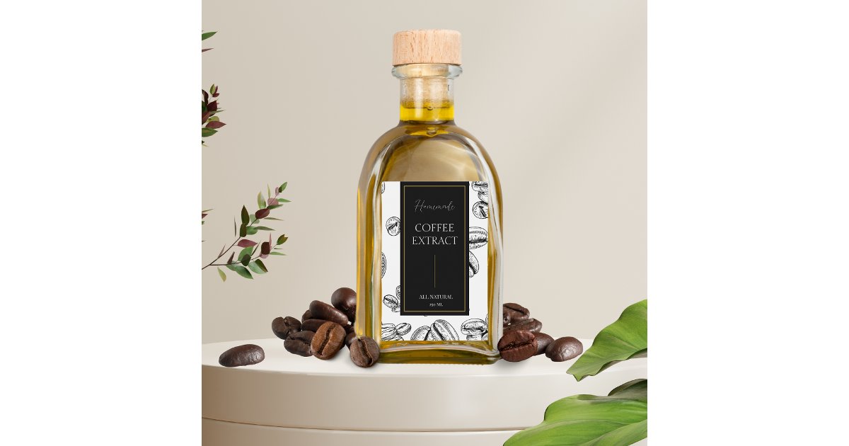 Elegant Sketch Homemade Coffee Extract Label | Zazzle