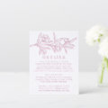 Elegant Sketched Floral Wedding Details Letterpress Enclosure Card | Zazzle