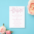 Elegant Sketched Floral Wedding Letterpress Invitation | Zazzle