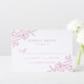 Elegant Sketched Floral Wedding Letterpress RSVP Cards | Zazzle