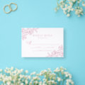 Elegant Sketched Floral Wedding Letterpress RSVP Cards | Zazzle