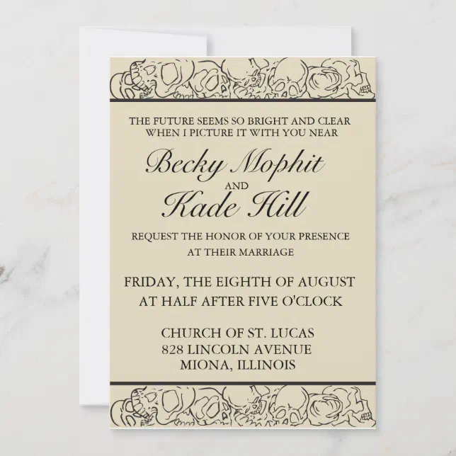 Elegant Skull Invitation | Zazzle