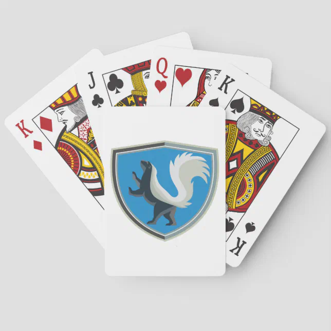 Elegant Skunk Emblem Wildlife Inspired Crest Poker Cards | Zazzle