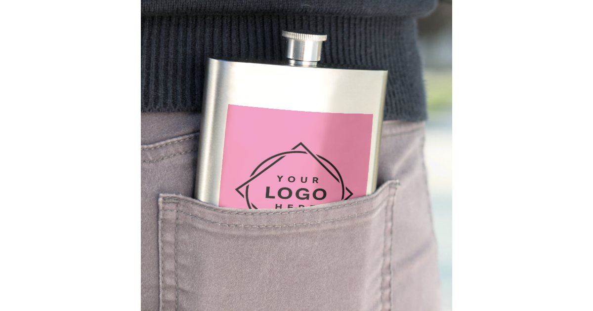 Elegant & Sleek Black QR Code Flask | Zazzle