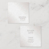 Elegant Sleek Design Modern Faux Silver Plain Luxe Square Business Card ...