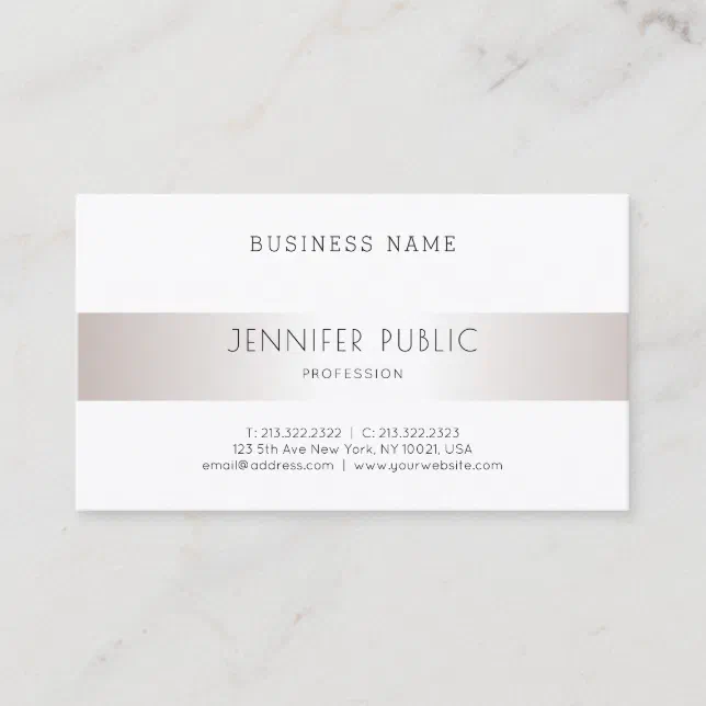 Elegant Sleek Modern Design Professional Silver Business Card | Zazzle