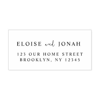 Elegant Sleek Stylish Modern Wedding Couple Simple Rubber Stamp | Zazzle