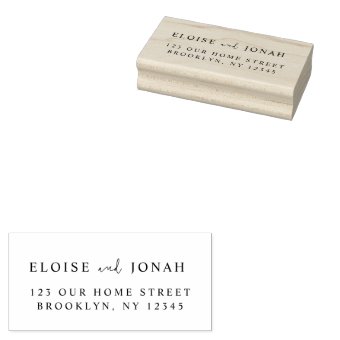 Elegant Sleek Stylish Modern Wedding Couple Simple Rubber Stamp | Zazzle