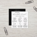 Elegant Smash Chocolate Heart Care Instructions Square Business Card ...