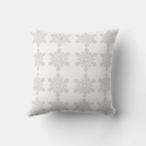 Elegant snow flake pattern throw pillow | Zazzle