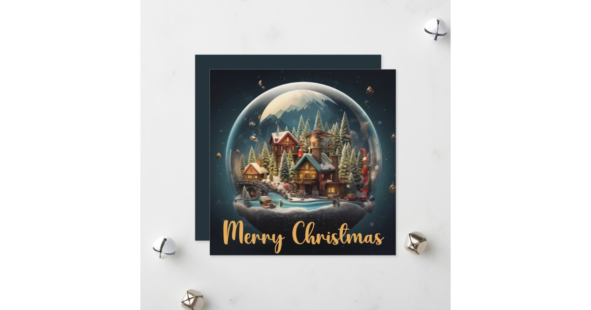 Elegant Snow Globe Holiday Card | Zazzle