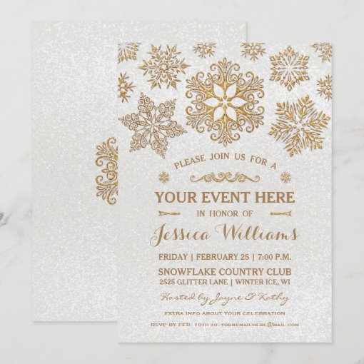 Elegant Snowflake Any / All Occasion Invitation | Zazzle