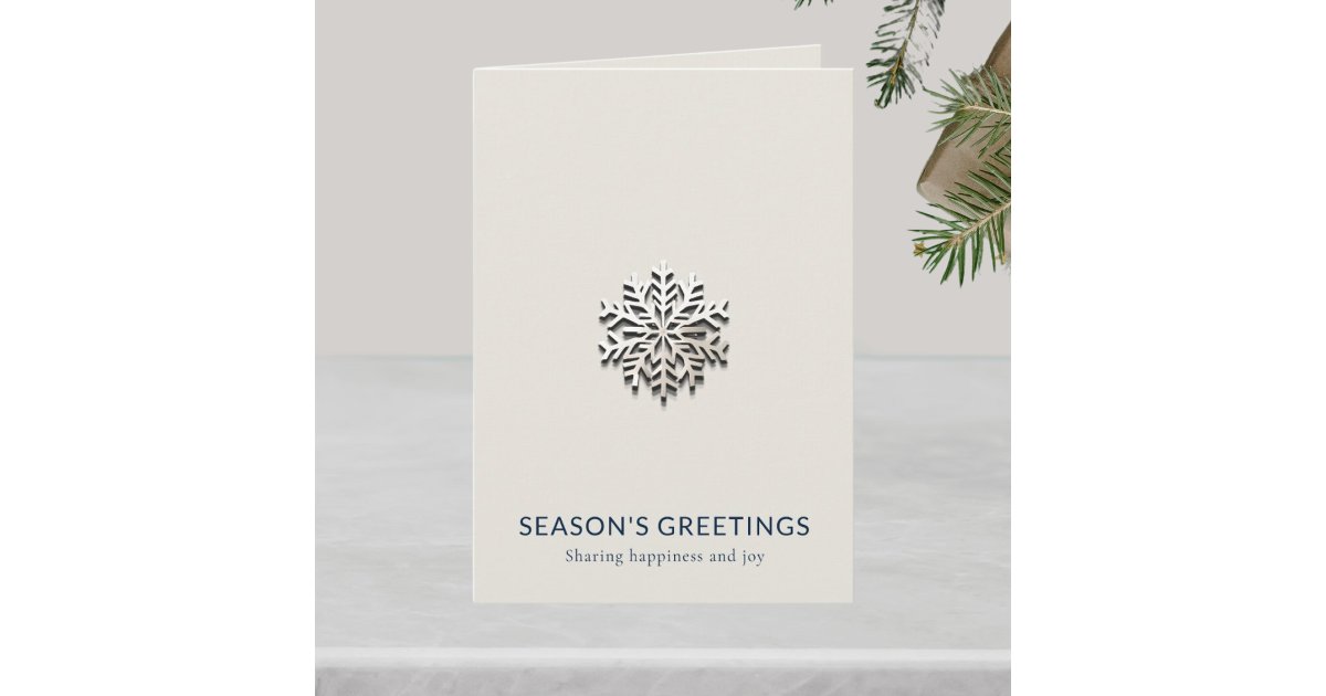 Elegant Snowflake Folded Business Greeting Card | Zazzle