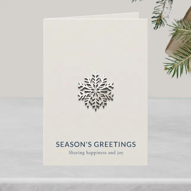 Elegant Snowflake Folded Business Greeting Card | Zazzle