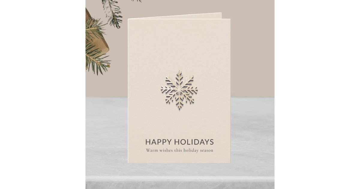 Elegant Snowflake Holiday Greeting Card | Zazzle
