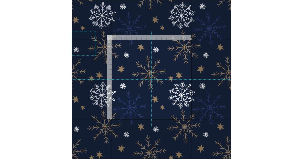 Elegant Snowflake Pattern Dark Blue Fabric | Zazzle