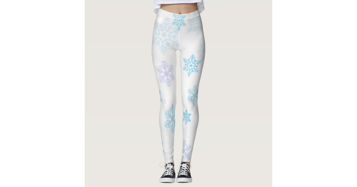 Elegant Snowflake Pattern Leggings | Zazzle