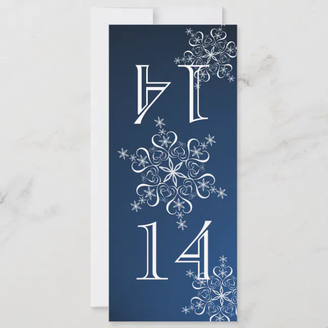 Elegant Snowflakes Blue Table Number | Zazzle