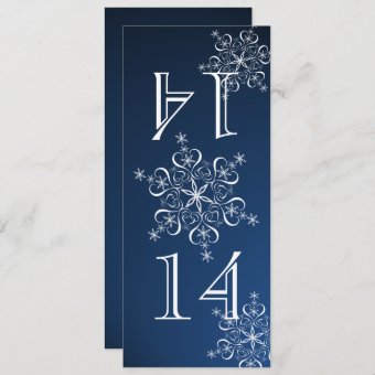 Elegant Snowflakes Blue Table Number | Zazzle