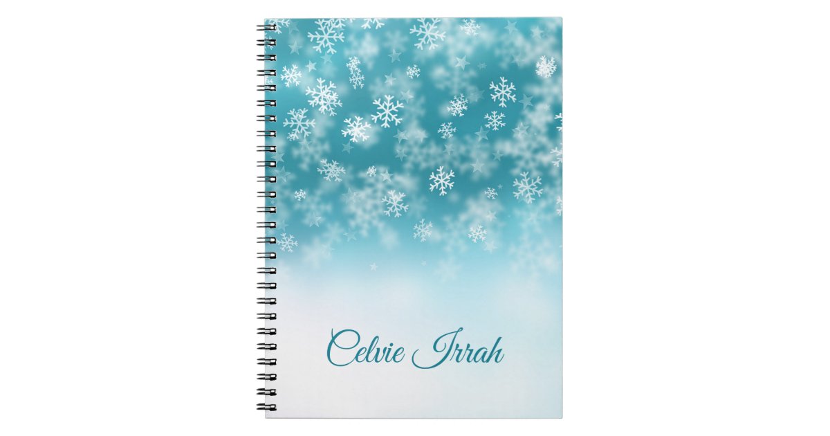 Elegant Snowflakes Personalized | Notebook | Zazzle