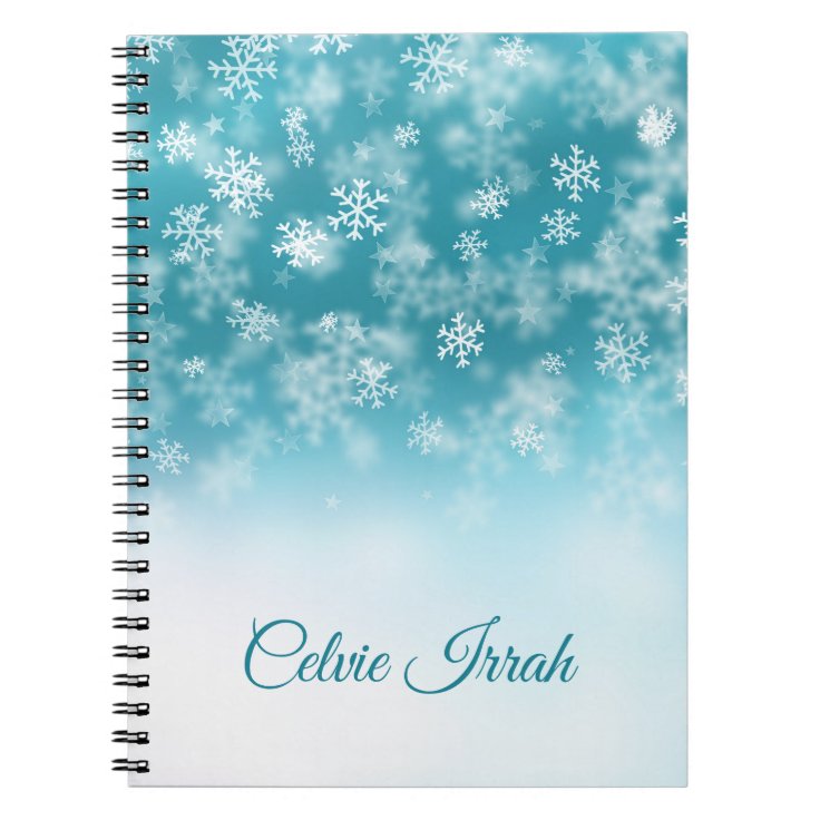 Elegant Snowflakes Personalized | Notebook | Zazzle