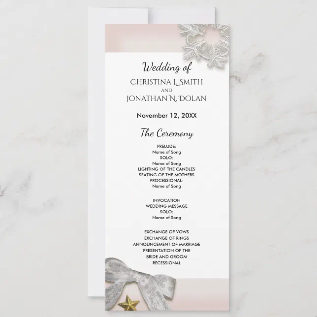 Elegant Snowflakes Winter Wedding Program | Zazzle