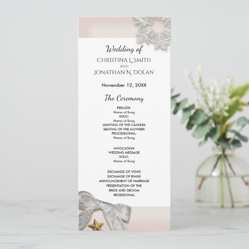 Elegant Snowflakes Winter Wedding Program | Zazzle