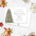 Elegant Snowy Christmas Tree Christmas Party Invitation | Zazzle