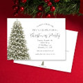 Elegant Snowy Christmas Tree Christmas Party Invitation | Zazzle