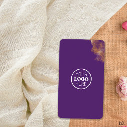 Elegant Social Media Purple QR Code Gold Scissors Business Card | Zazzle