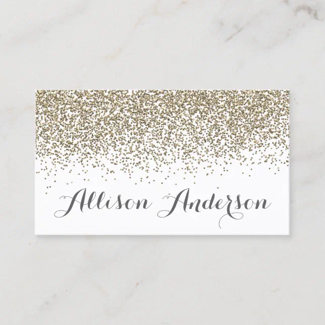 Elegant Soft Gold Glitter Business Cards | Zazzle