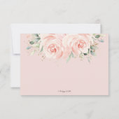 Elegant Soft Pastel Blush Floral Roses Wedding RSVP Card | Zazzle