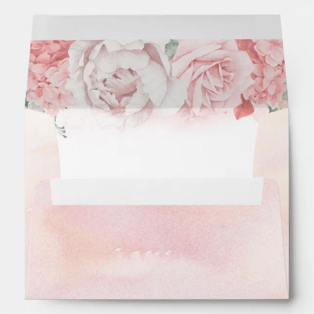 Elegant Soft Pink Flowers Special Occasion Envelope | Zazzle