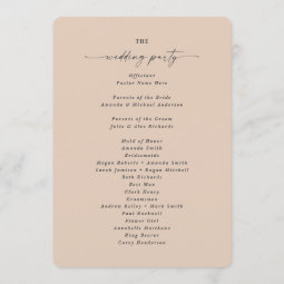 Elegant Solid Champagne Wedding Ceremony Program | Zazzle